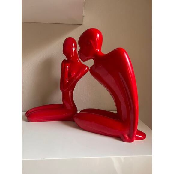 no brand | Accents | Vintage 98s Art Deco Style Red Abstract Ceramic ...